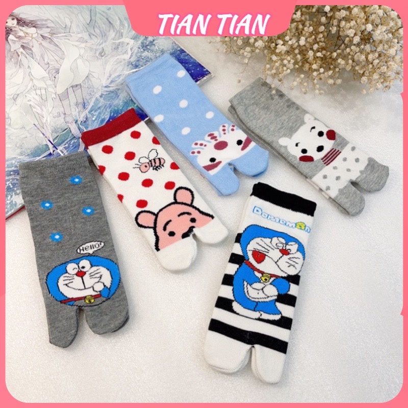 TIANTIAN T131 Cartoon Two-Toed Socks Autumn Winter Style Cotton ...