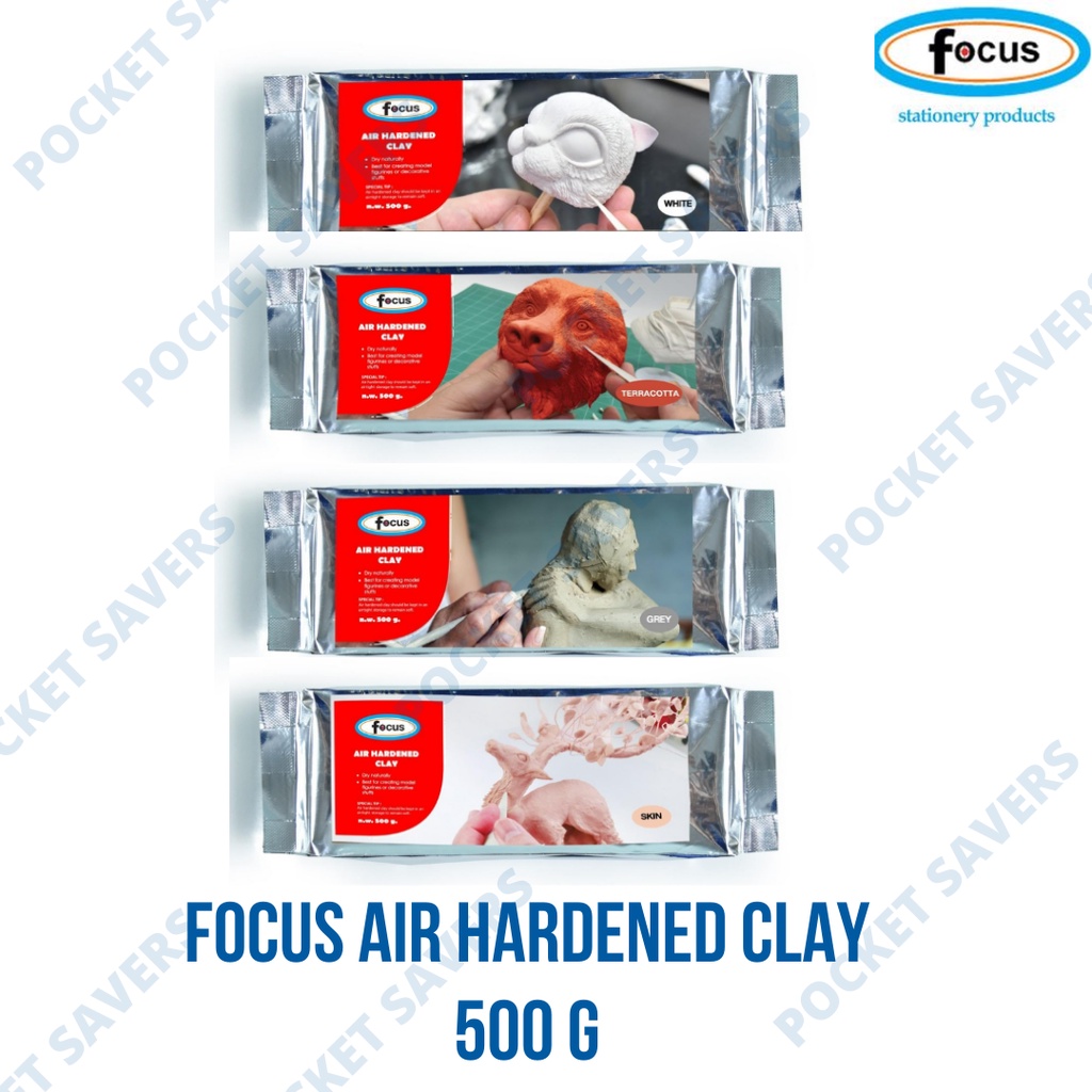 FOCUS Air Hardened Clay 500 g (Air Drying Clay, Terracotta, White, Skin ...