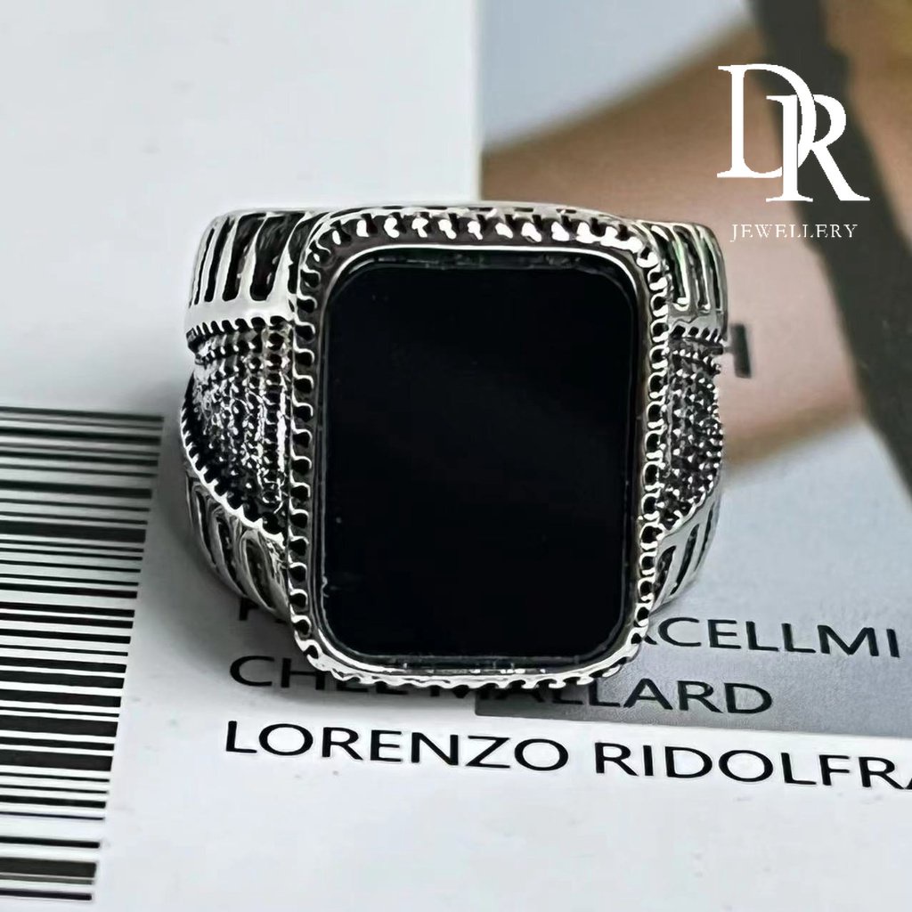 DR Jewelry Fashion Korean Accessories Stainless Exquisite Square Black ...