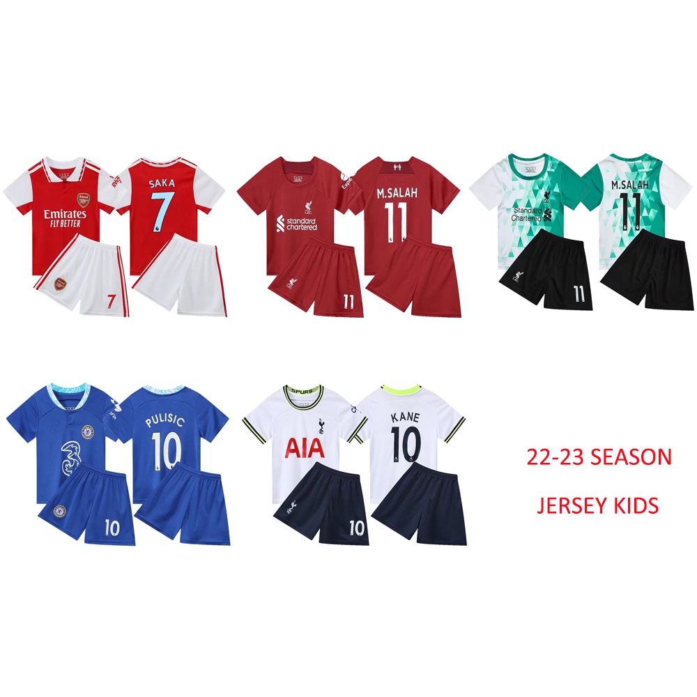 22-23 Season Football Jersey for Kids Saka Salah Jersey Children Soccer ...