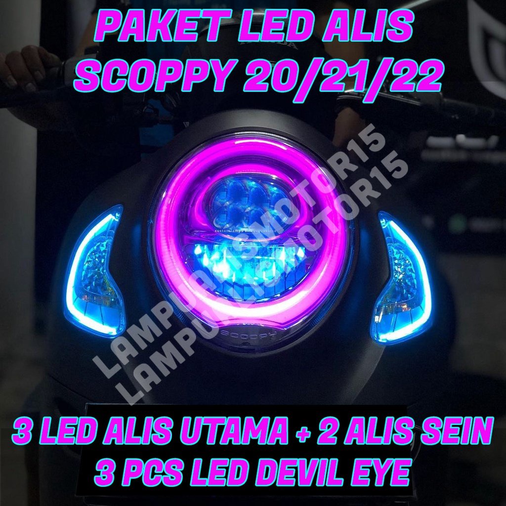SCOOPY EYEBROW LIGHTS PACKAGE BONUS DEVIL EYE NON SPOTS DRL LIGHTS ALL ...