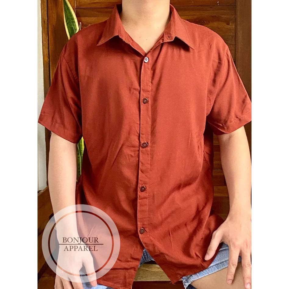 Rust Plain Polo | Plain Polo Shirt | Button-down Plain Polo -- Bonjour ...