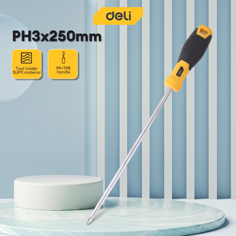 Deli Magnetic Philips Screwdriver With TPR Handle PH3x250mm DL638250 ...