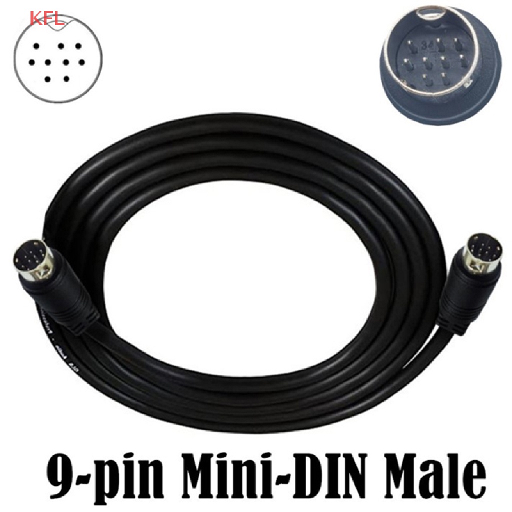 (KFL) Mini Din 9-pin Male to 9-pin Male Audio Input Cable 1m 2m 3m ...