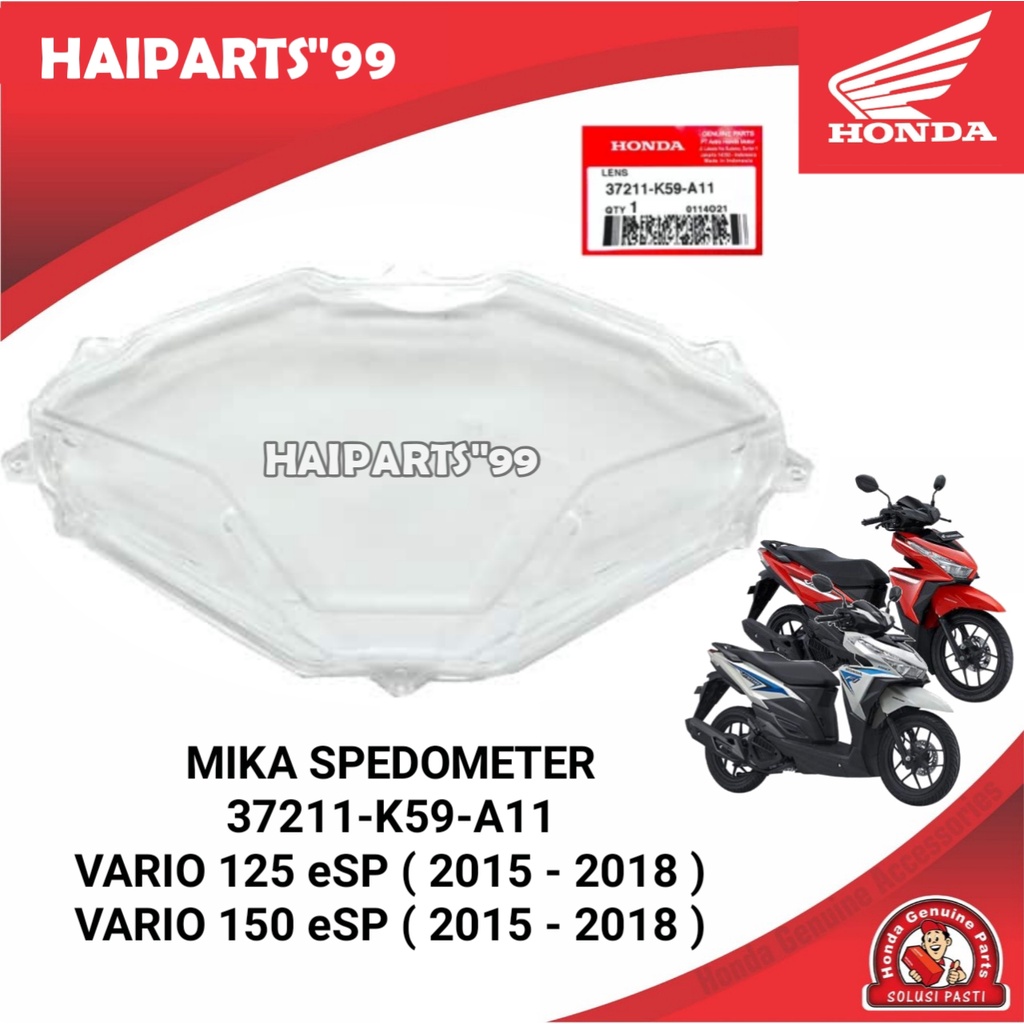 Mika Glass Lens Speedometer Speedo Meter Honda Vario 125 150 Esp - Original Honda 37211K59A11 ...