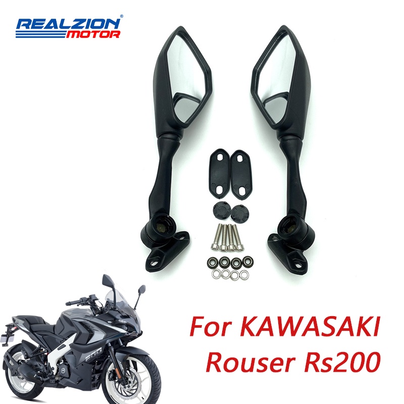 REALZION Motorcycle Side Mirror For Kawasaki Rouser Rs200 Rs 200 Plug ... REALZION Motorcycle Side Mirror For Kawasaki Rouser Rs200 Rs 200 Plug ...