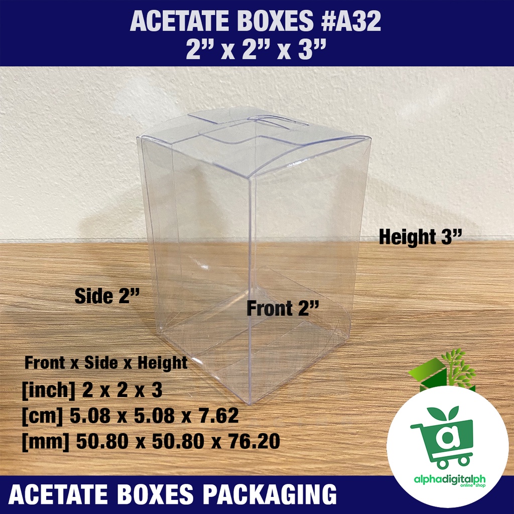 Acetate Boxes #A32 2" x 2" x 3" 10 pcs | Shopee Philippines