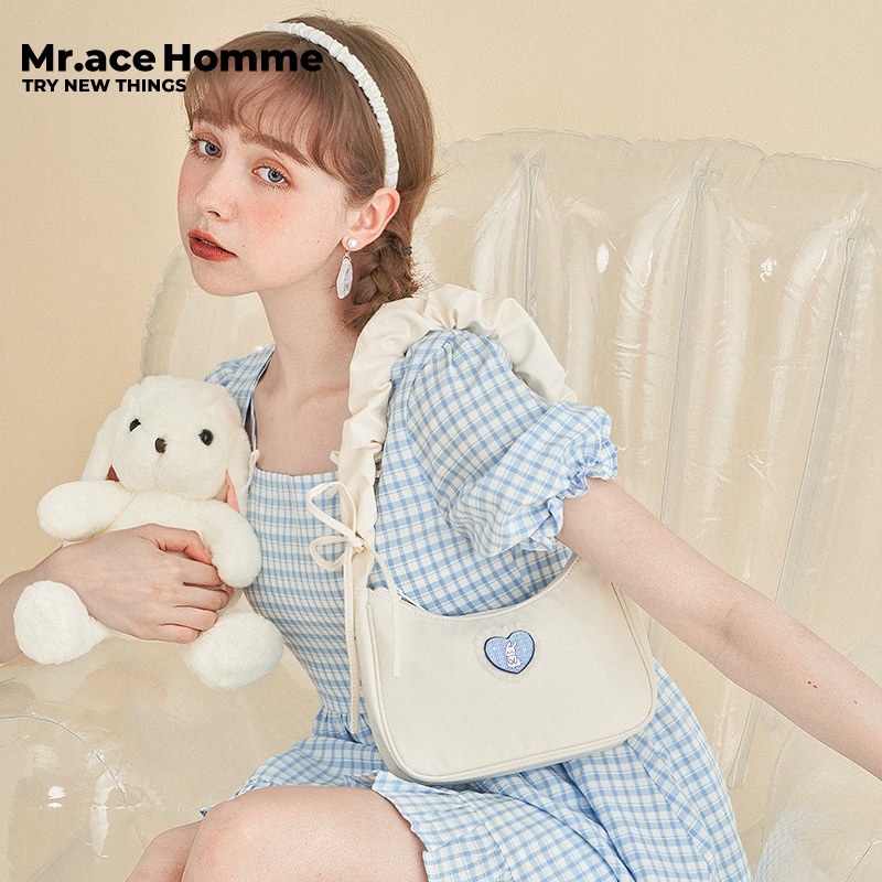 Mr.ace Homme armpit bag for woman white small/mini cute handbag ...