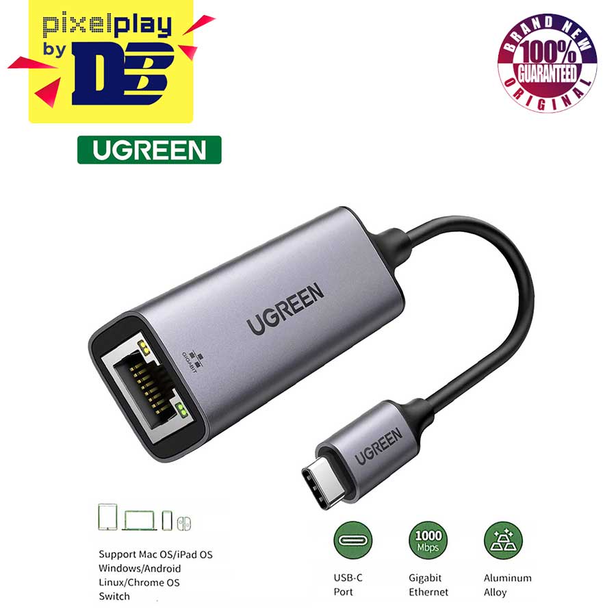 UGREEN USB-C 3.1 Gen1 To Gigabit Ethernet Adapter 10CM (SPACE GRAY ...