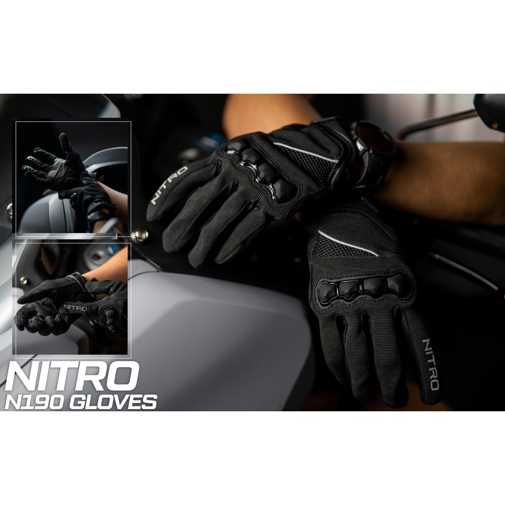 NITRO GLOVES N-190 BLACK/WHITE | Shopee Philippines