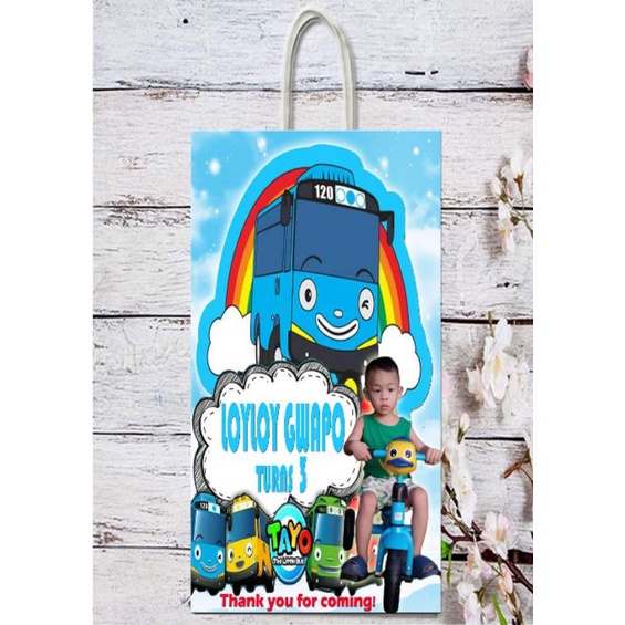 Tayo Little Bus Customize Lootbag/Paper Bag sold per 10pcs | Shopee ...