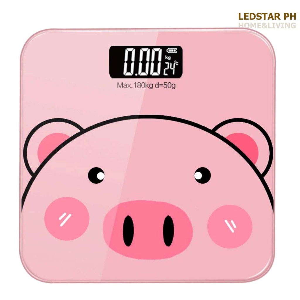 Cute Body Scale Glass Smart Electronic Scales LCD Display Body Weighing ...