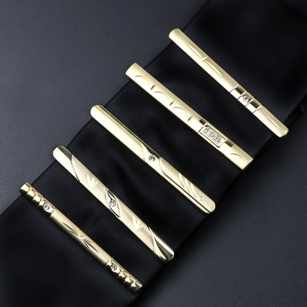 Zonfaz Necktie Clips Mens Metal Necktie Bar Classical Crystal Shirts