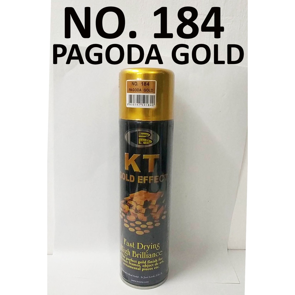 BOSNY SPRAY PAINT NO. 184 PAGODA GOLD KT GOLD EFFECT 225 GRAMS | Shopee ...