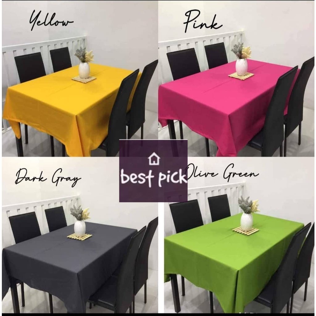 PLAIN TABLE CLOTH 4/6/8/10 seater Geena | Shopee Philippines