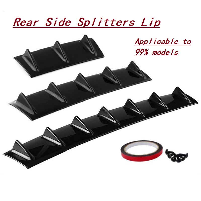 Universal Car Rear Bumper Lip Diffuser Sedan Spoiler Shark Fin ...