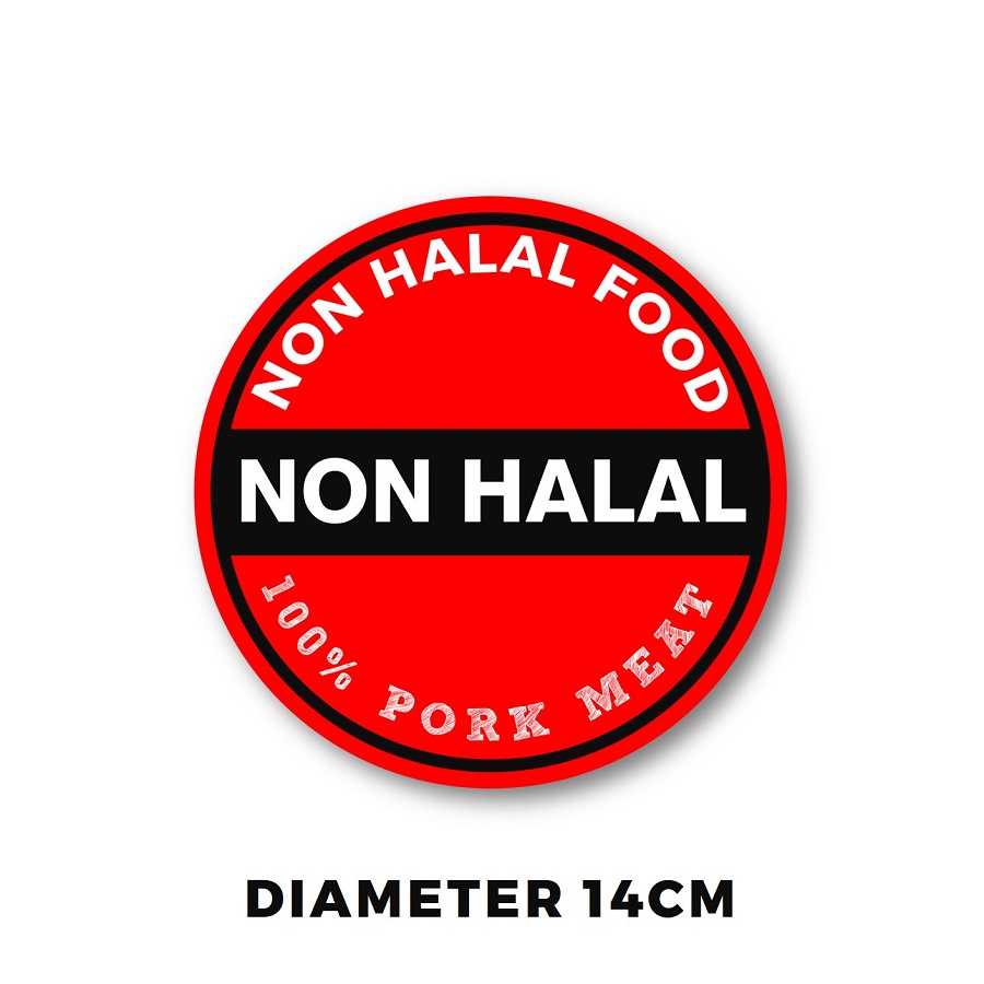 NON HALAL LOGO STICKERS | NON HALAL NURSERY STICKER | NON HALAL WARNING ...