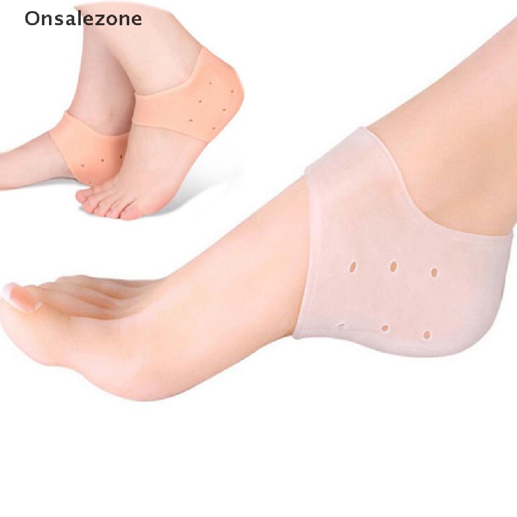ONPH Silicone Gel Feet Protectors Heel Foot Skin Pain Relief Sleeve ...