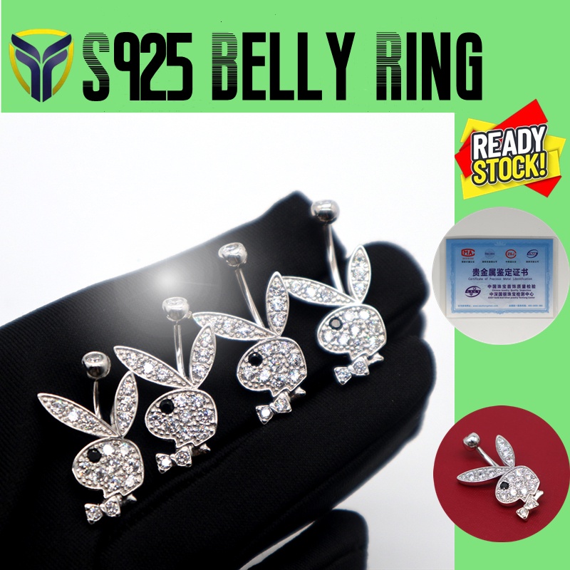2023 New Year Rabbit Belly Button Stud S925 Sterling Silver Belly Ring ...