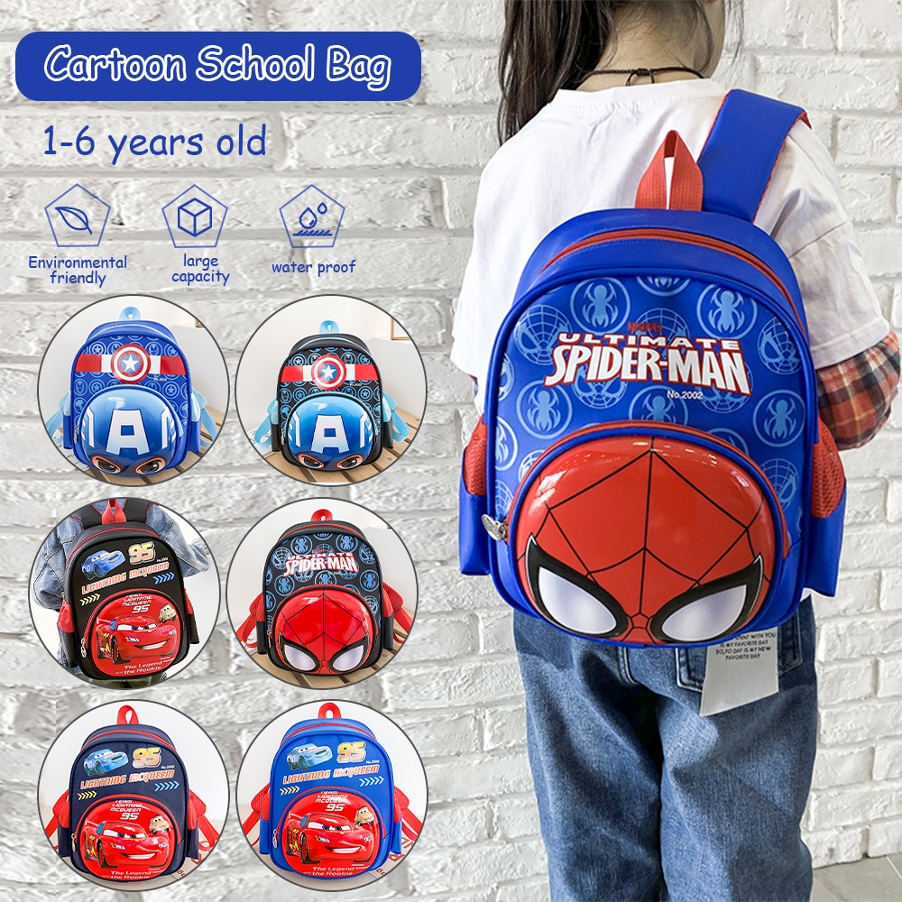 Spiderman School Child Bag Captain America Backpack Kids Bag ...