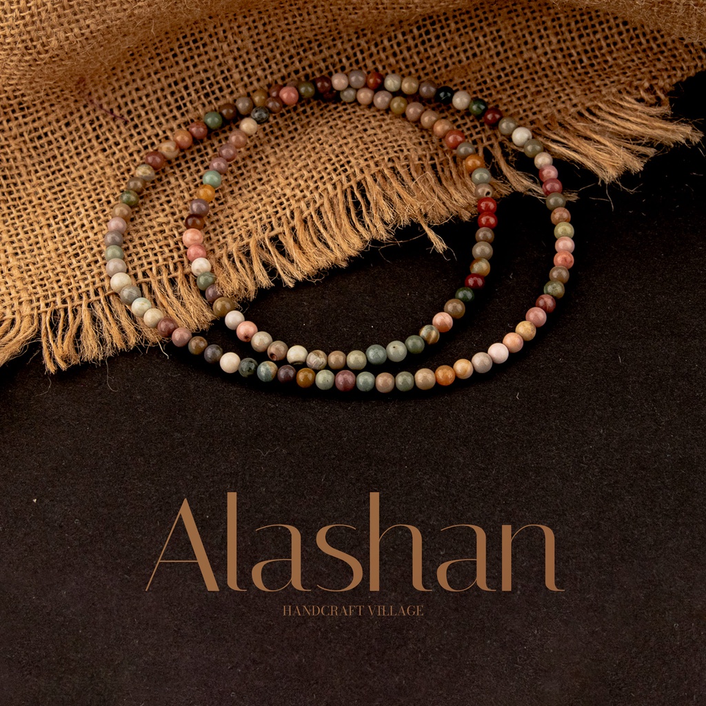 Alashan Stone Beads (Milk Agate) 4-5mm Natural Auspicious Pastel Color ...