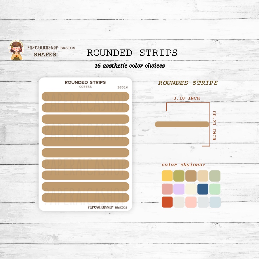 Rounded Strips Stickers, Shape Stickers, Functional Stickers ...