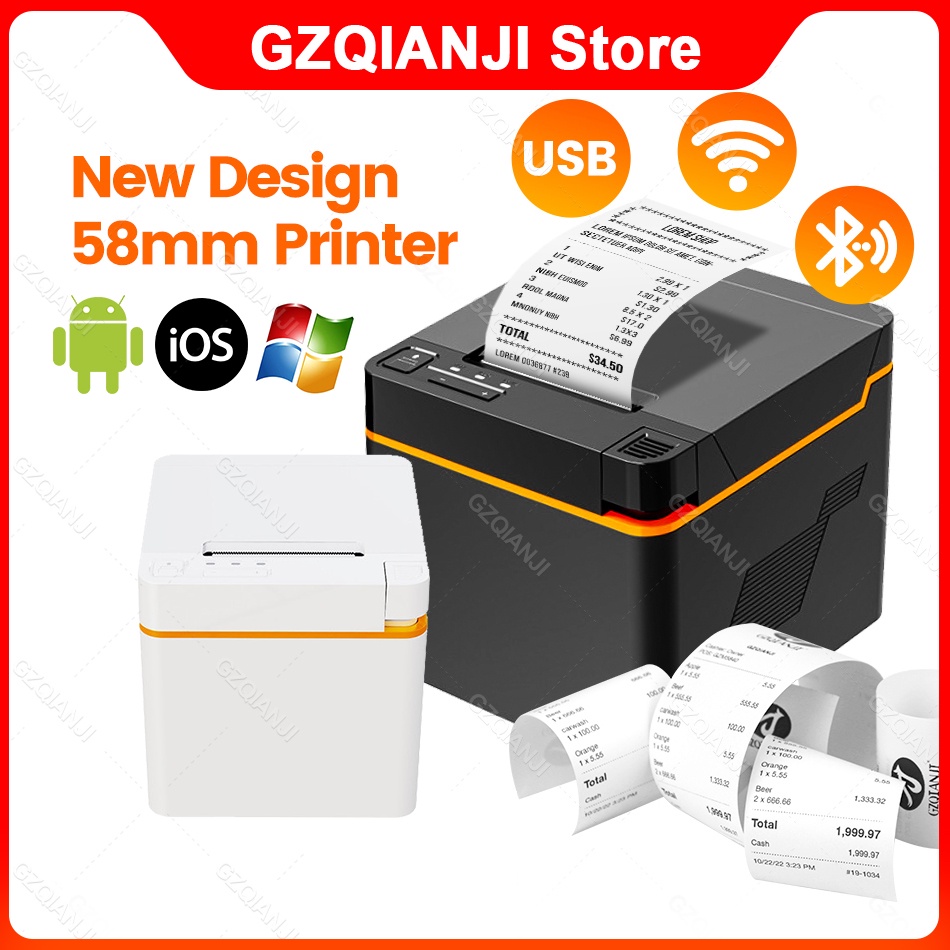 58mm USB WiFi Bluetooth Thermal Receipt POS Printer Bill Wireless ...