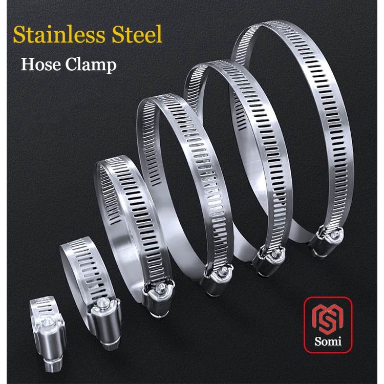 Stainless Hose Clamp /Metal Hose Clamp Pipe Clamp 1/2'' to 6'' | Shopee ...
