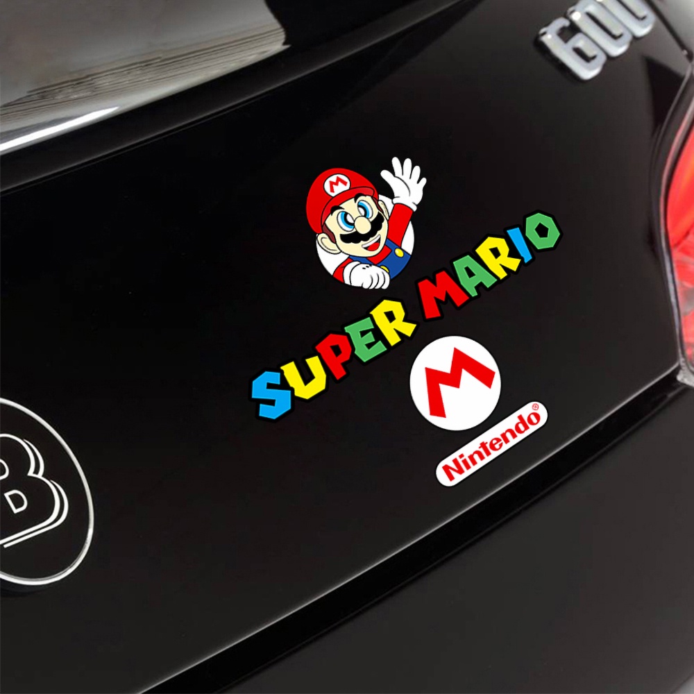 Super Mario Creative Racing Reflective Universal Motorcycle Body ...