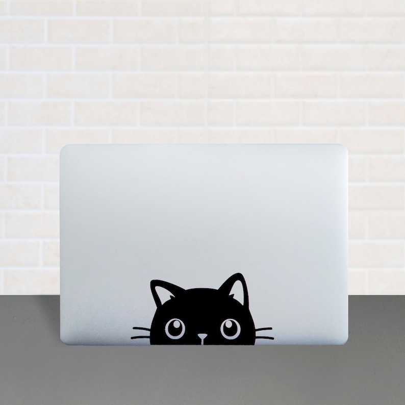 Cat Peeking Chibi Cat Sticker - Laptop Macbook Ipad Sticker | Shopee ...