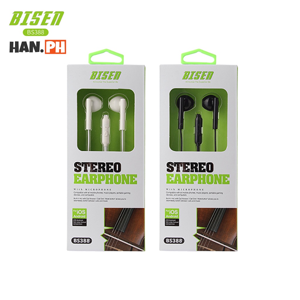 Bisen BS388 3.5mm In-Ear Stereo Earphone Universal Sport Headset With ...