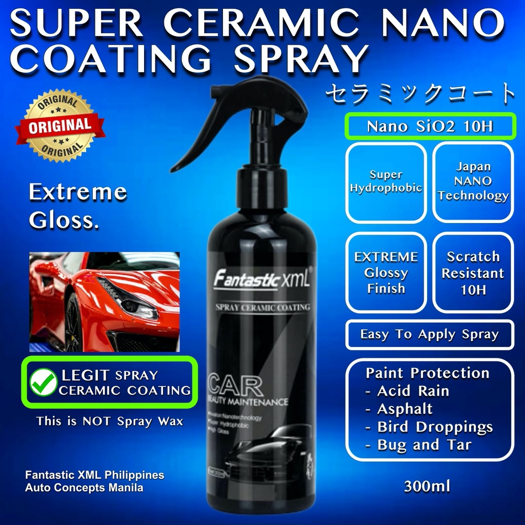 SUPER CERAMIC NANO COATING SPRAY ORIGINAL 300ML 10H Super Gloss Paint ...