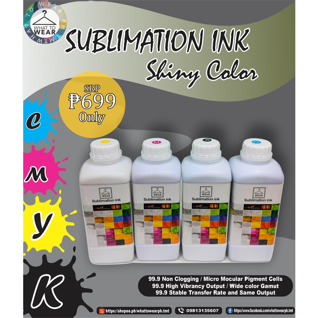 New High Quality ( SHINY COLOR SUBLIMATION INK), 1 LITER-100ml | Shopee ...