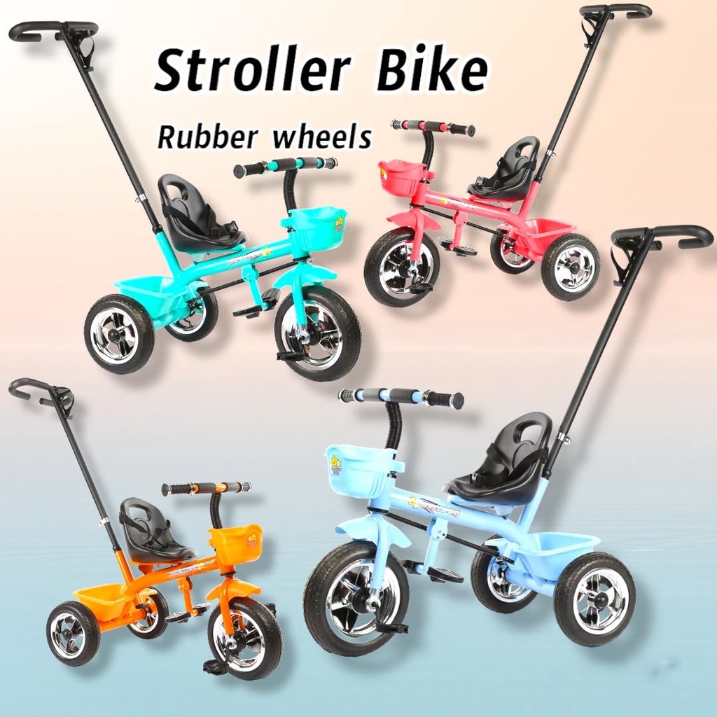 Kids push stroller baby bike rubber wheels with seatbelt baby stroller ...