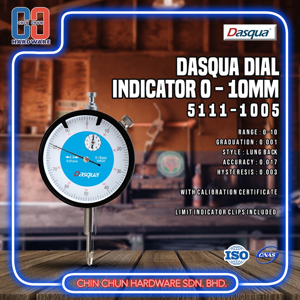 DASQUA HIGH ACCURACY DIAL INDICATOR WITH CALIBRATION CERTIFICATE ...