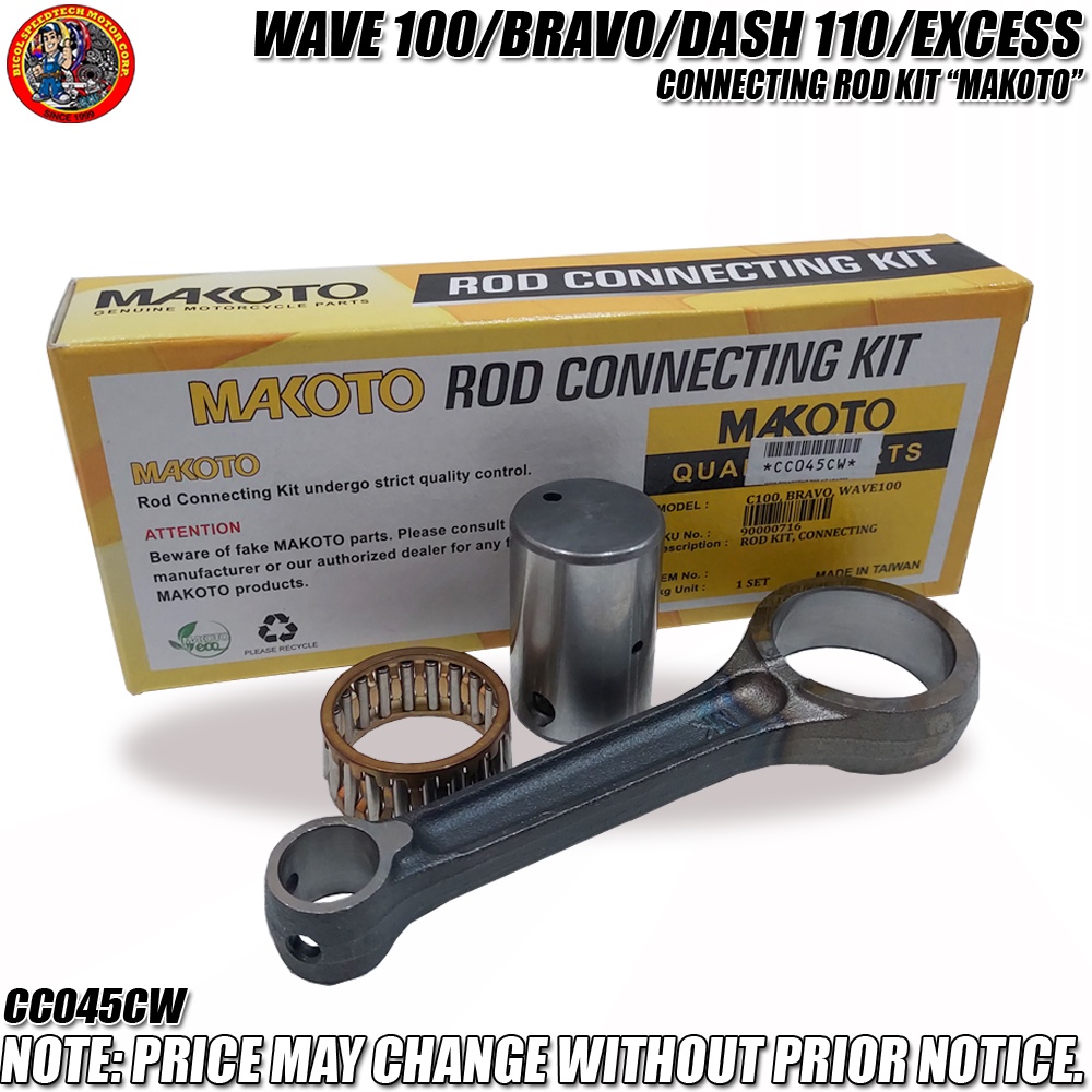 WAVE 100/BRAVO/DASH 110/EXCESS CONNECTING ROD KIT MAKOTO (CC045CW ...