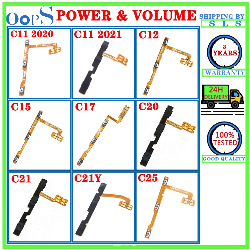 Power On OFF Volume Button Flex for Realme C12 C15 C17 C20 C21 C21Y C25 C25S C25Y C11 2020 2021 ...