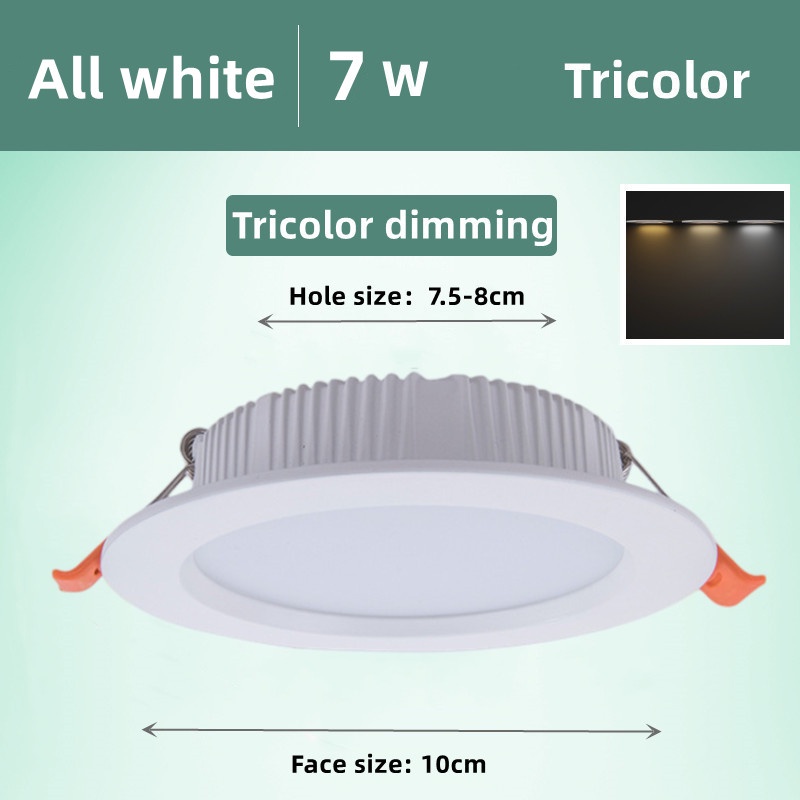 (COD)Tricolor 5W/7W Downlight Ceiling Light Recessed Pin Light Led ...