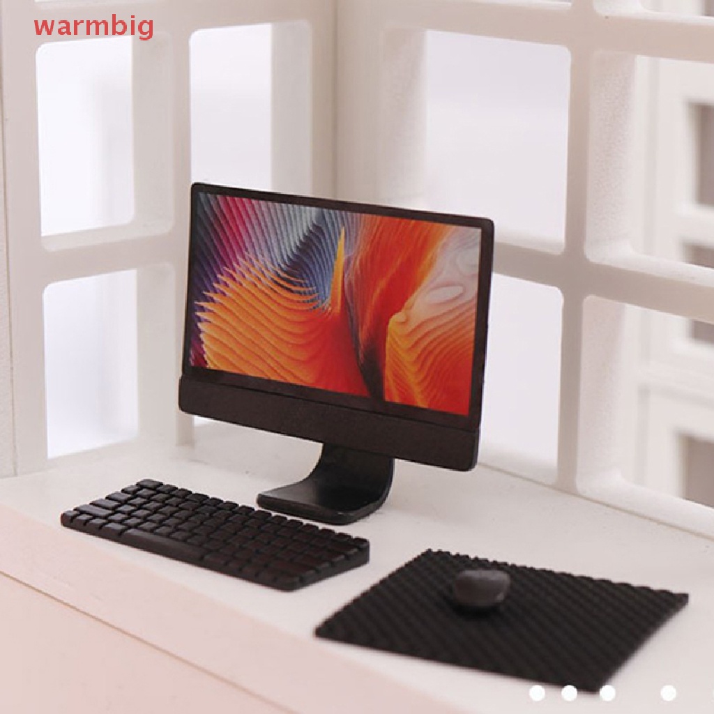 (warmbig) 1 Set Miniature Desktop Computer Mini Model Mouse Keyboard ...
