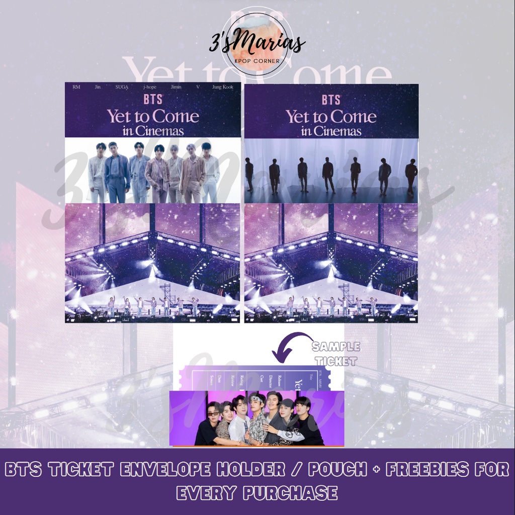 BTS YET TO COME IN CINEMAS TICKET ENVELOPE HOLDER / POUCH (3'S ...