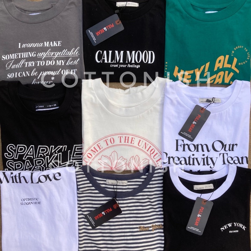 Pull & Bear Basic Tee for Women (Authentic Overrun) | Shopee Philippines