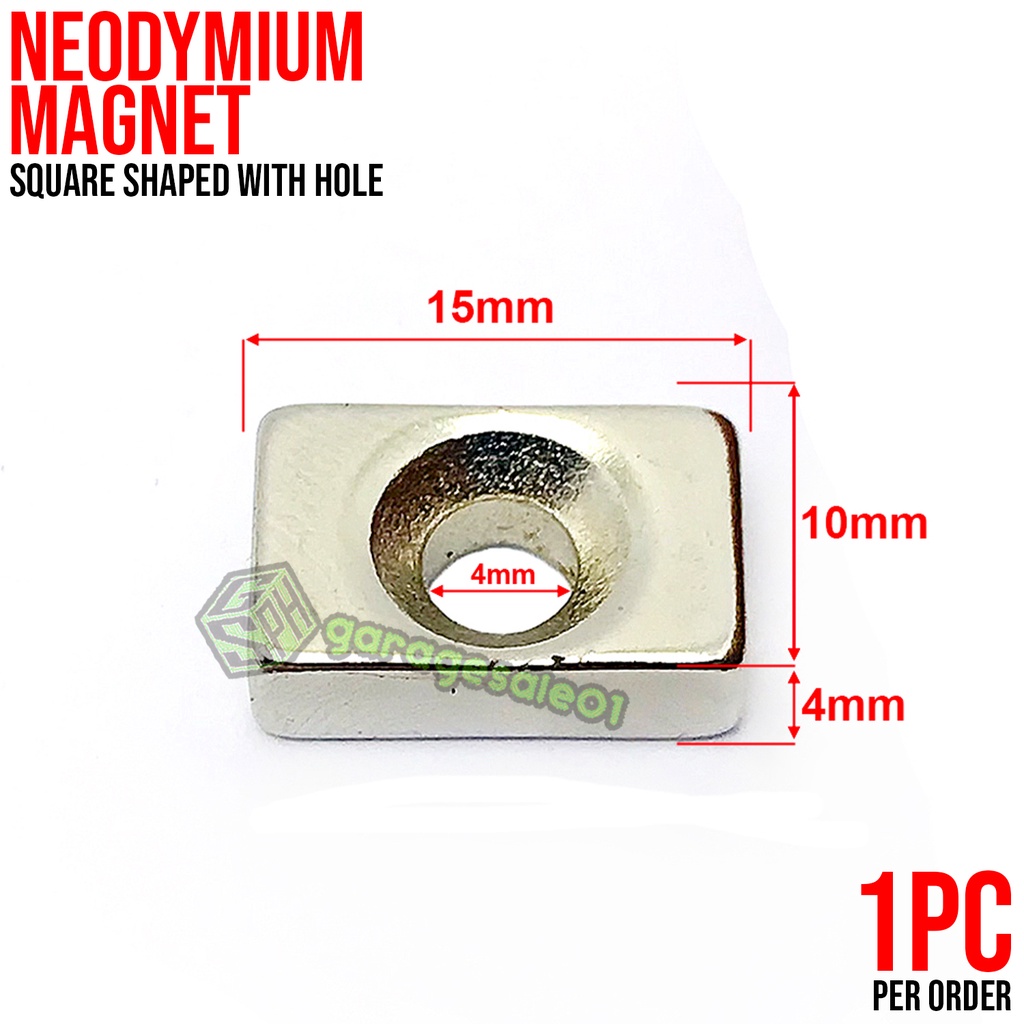GS Neodymium Rectangular Cube Magnets with Hole – Heavy Duty Flat ...