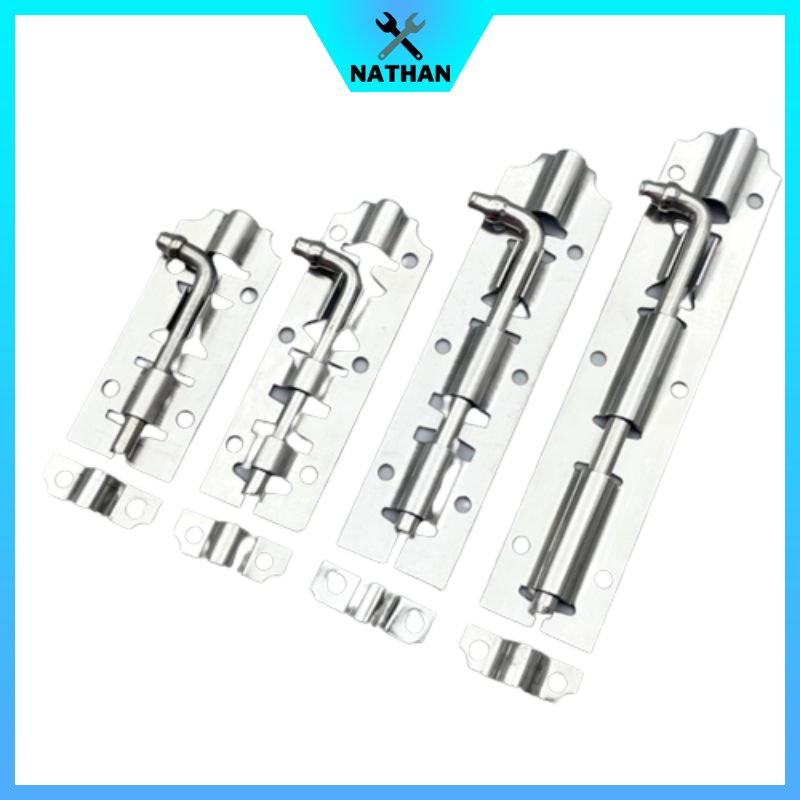 Stainless Steel Door Latch Sliding Lock Barrel Bolt Latch Hasp Staple Door set NathanTool ...