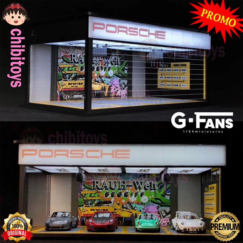 G-fans Model 1/64 Premium Diorama Garage Porsche RWB Diecast Hot Wheels ...