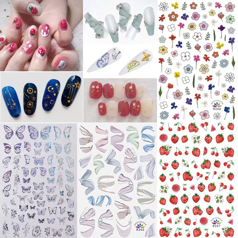 nail art stickers ready to ship 3D brand / logo stickers, peelable ...