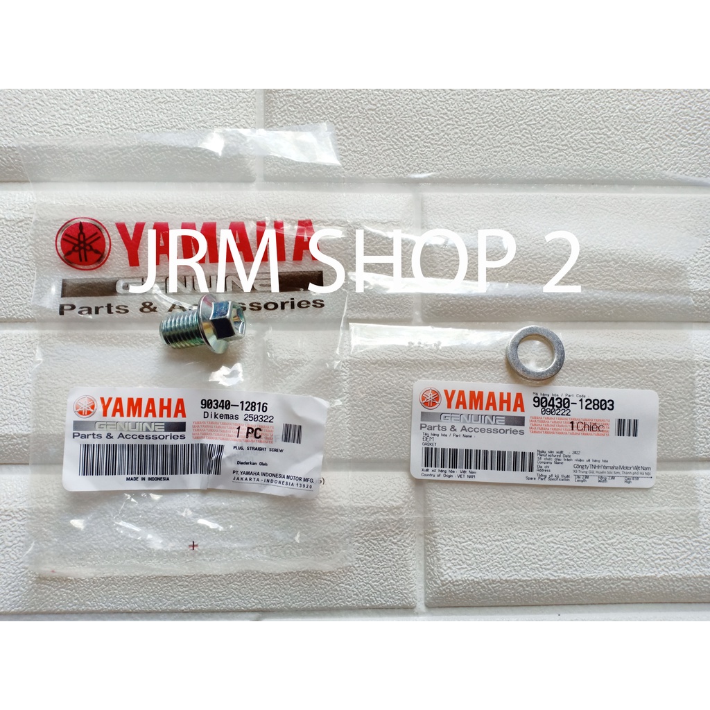 >YAMAHA GENUINE Drain Plug Bolt and Washer NMAX/ AEROX/M3/MSI 125/MIO I 125 (90340-12816 ...
