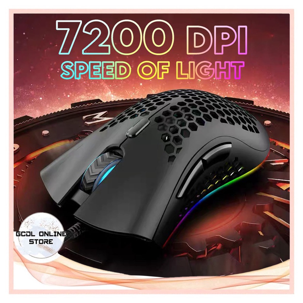 K-Snake Q8 7 Buttons USB Wired Gaming Mouse RGB Backlight 7200dpi ...