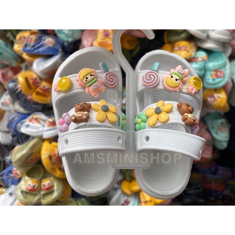 AMS 2023 New 2Strap Cute Jibbitz Design Yeezy Slides Infant Sandals For ...