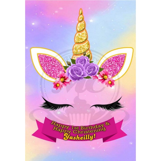 (Marie's Shop)Unicorn Head Theme Cake Topper | Shopee Philippines