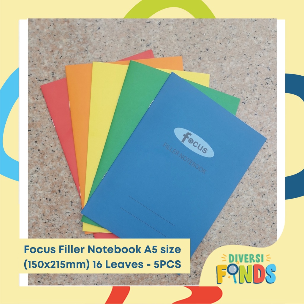 5pcs Focus Clip Binder Refill - Notebook Filler - Assorted Colors - 16 ...